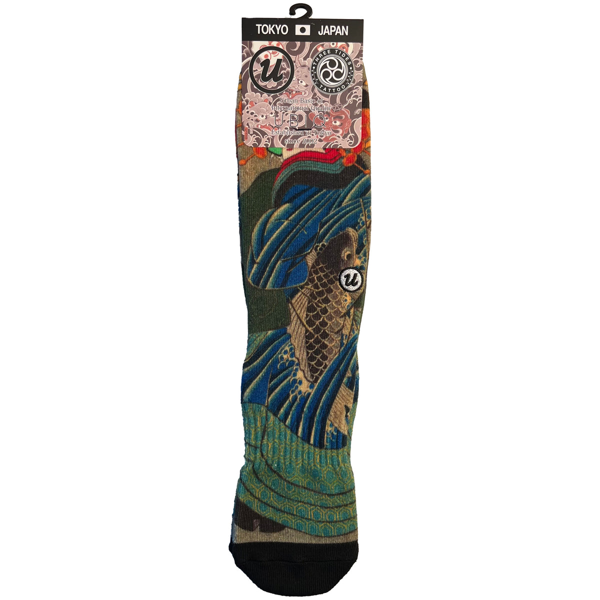 Koi Kimono Girl by Horihiro Mitomo - Three Tides Tattoo Irezumi Socks – Bonsai Boys Trading