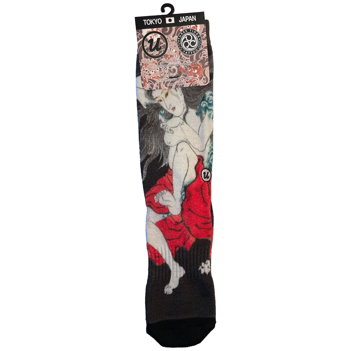 Tamatorihime by Horihiro Mitomo - Three Tides Tattoo Irezumi Socks – Bonsai Boys Trading
